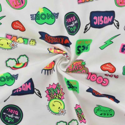 Jersey, Neon Motive Patches - Zierstoff - einfach nähen