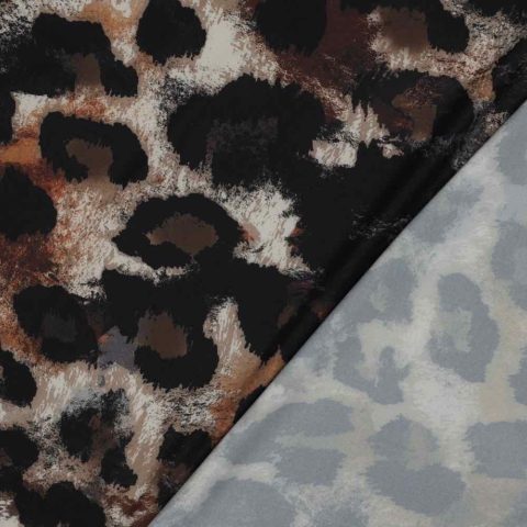 Elastisches Mischgewebe, Braun, Animal Musterung - Zierstoff - einfach ...